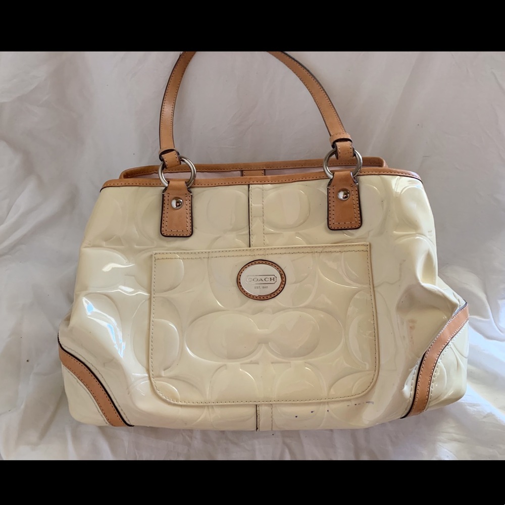 Coach Original Peyton Embossed Purse, Off White. - Gem